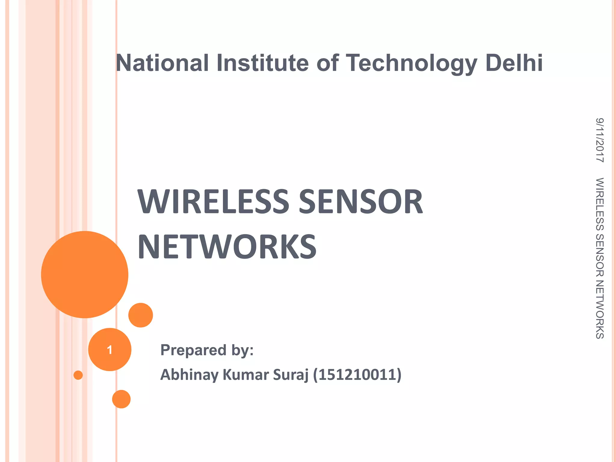 Wireless sensor network | PPTX | Internet of Things | Internet