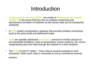 Wireless sensor network | PPT | Computer Networking | Computing