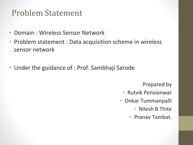 Wireless sensor network | PPT