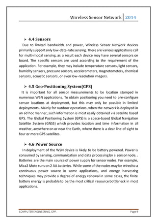 Wireless sensor network report | DOCX