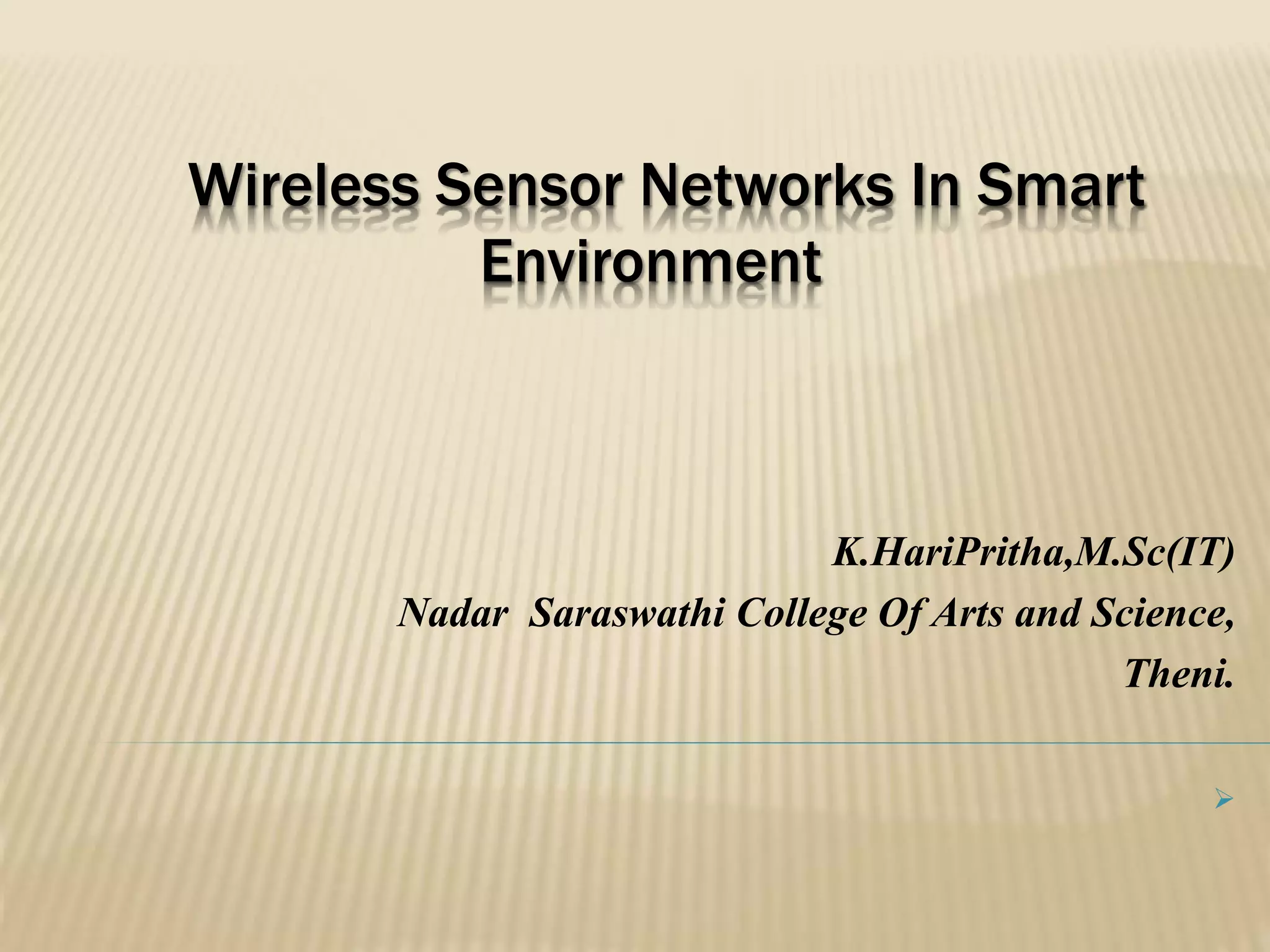 Wireless sensor networks | PPT