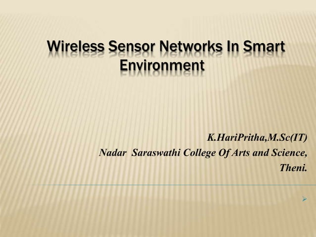 Wireless sensor networks | PPTX | Internet of Things | Internet