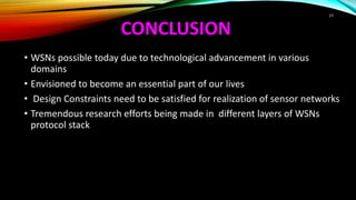 Wireless sensor networks | PPTX