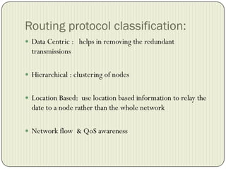 Wireless sensor networks routing protocols | PPT