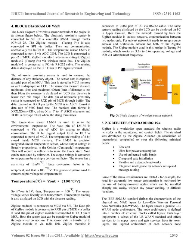 Wireless sensor network using zigbee | PDF