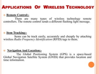 Introduction Wireless Technology | PPTX