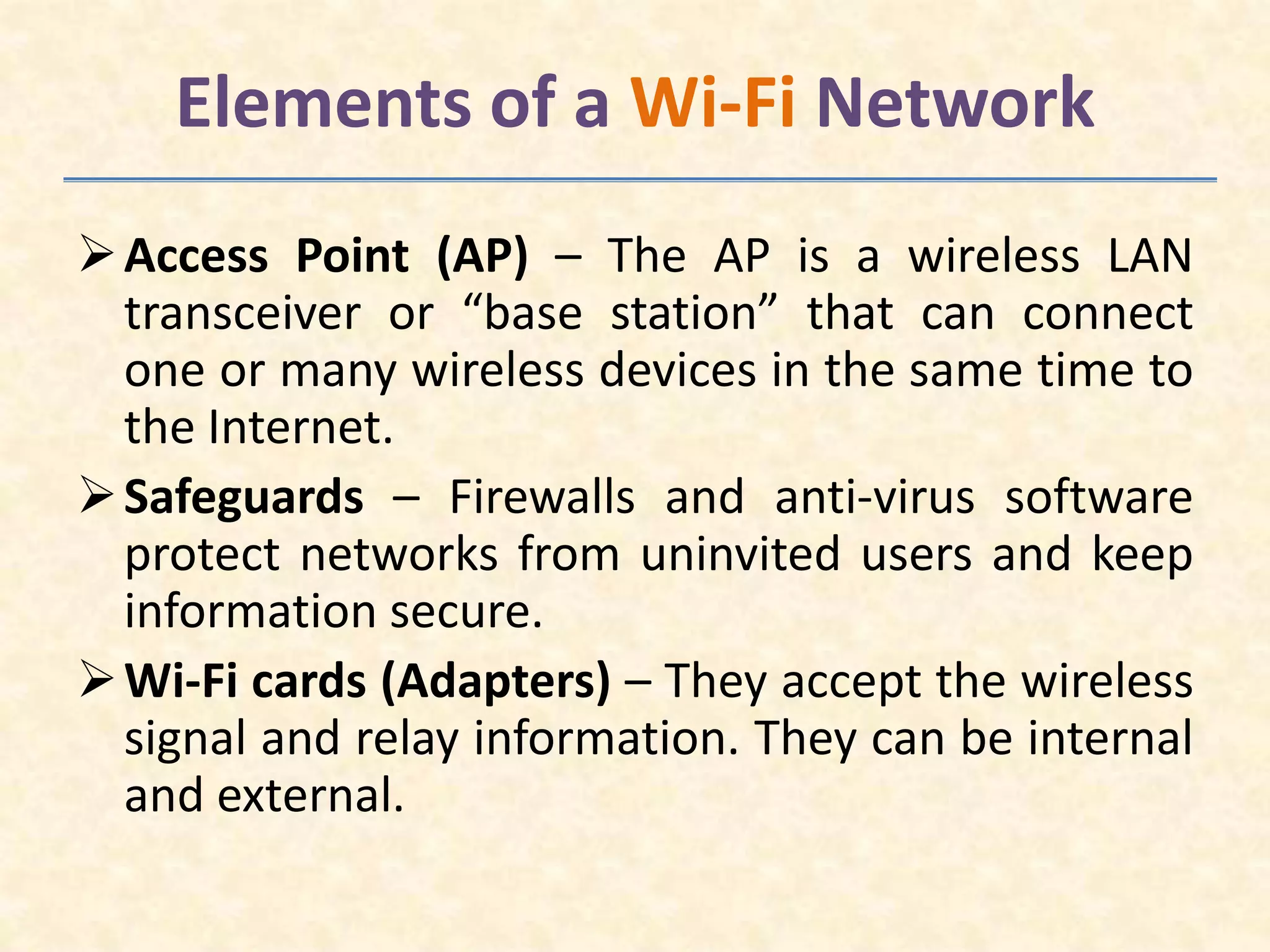 Wireless technology - Wi-Fi | PPTX | Internet | Computing