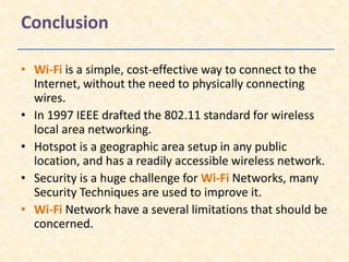 Wireless technology - Wi-Fi | PPTX | Internet | Computing