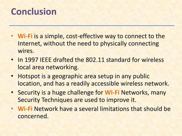 Wireless technology - Wi-Fi | PPTX | Internet | Computing