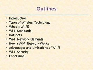 Wireless technology - Wi-Fi | PPTX | Internet | Computing