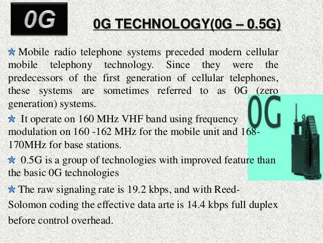 Wireless technology from 0G to 7.5G