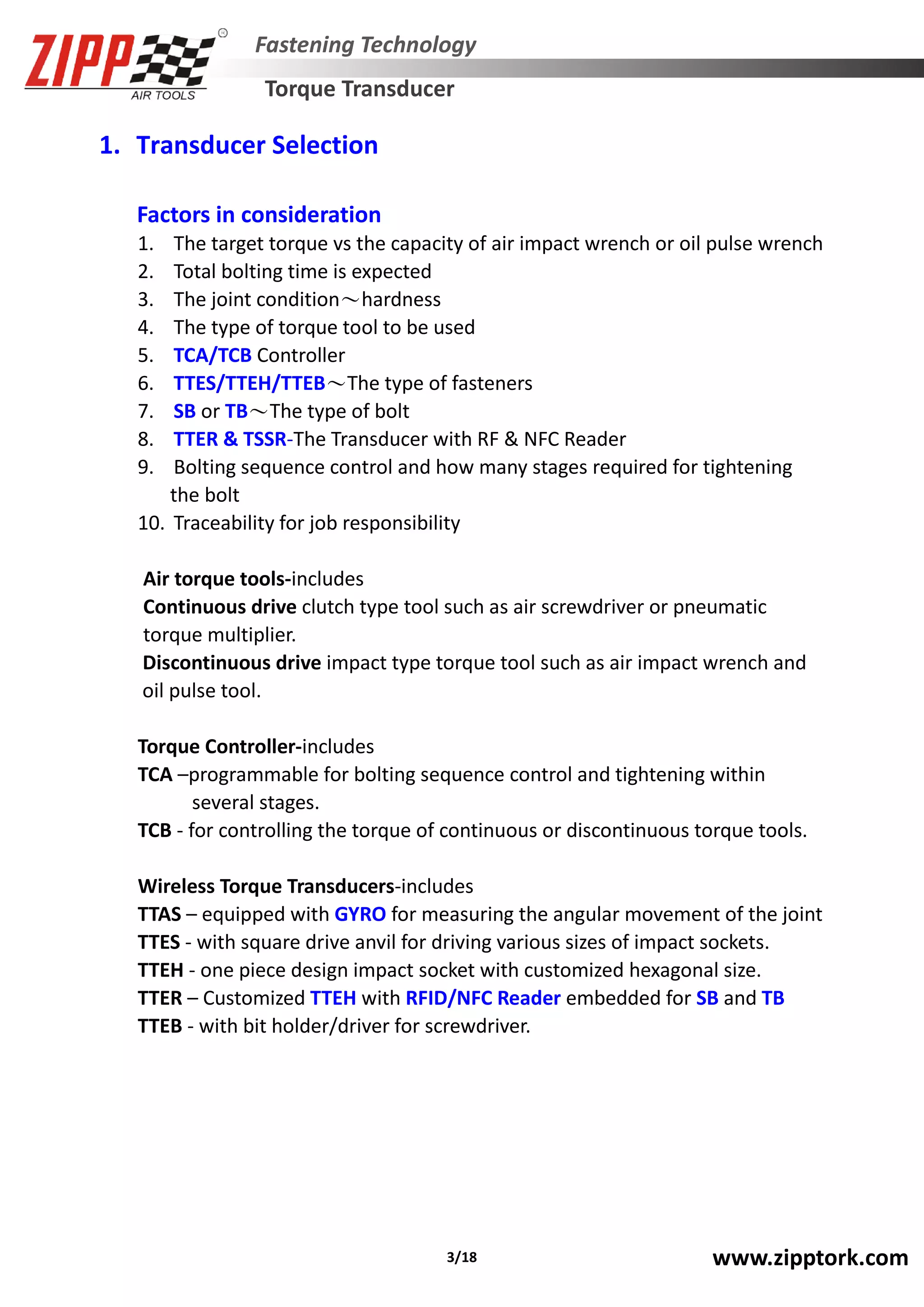 ZIPP Wireless torque transducer operation manual | PDF