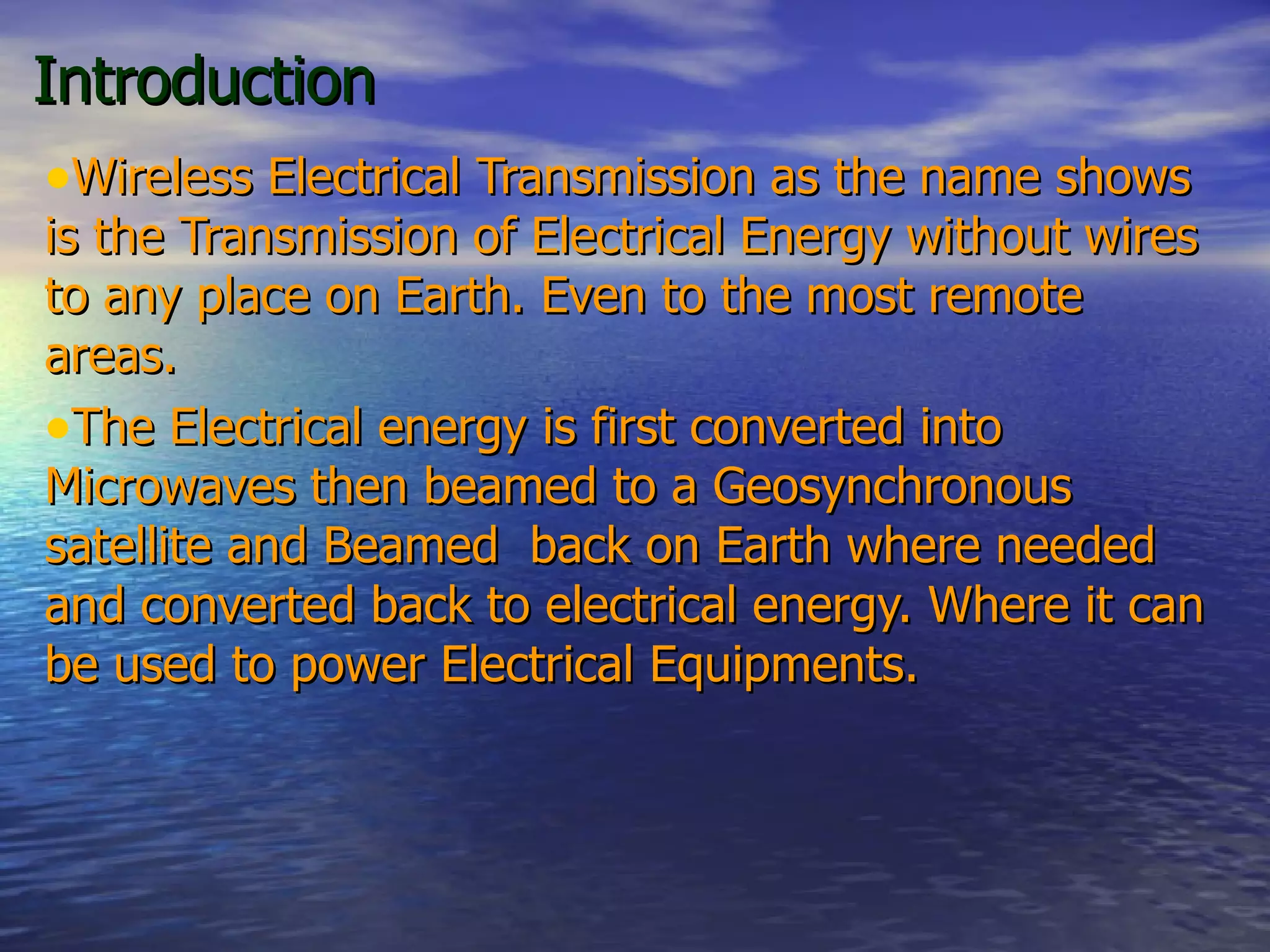 Wireless transmission of electricity | PPT