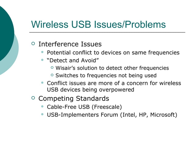 Wireless usb | PPT | Computer Peripherals | Computing