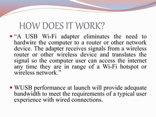 Wireless USB | PPTX | Computer Peripherals | Computing