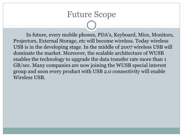 Wireless USB | PPT | Computer Peripherals | Computing