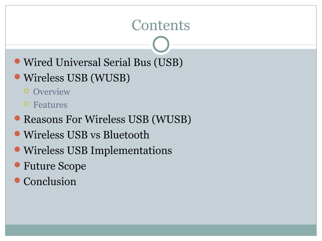 Wireless USB | PPT | Computer Peripherals | Computing