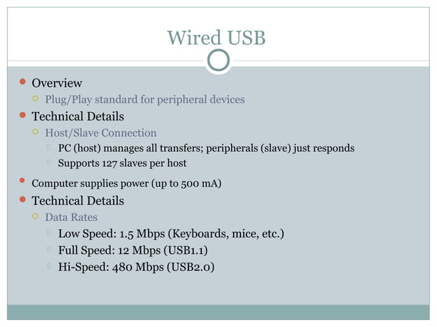 Wireless USB | PPT | Computer Peripherals | Computing