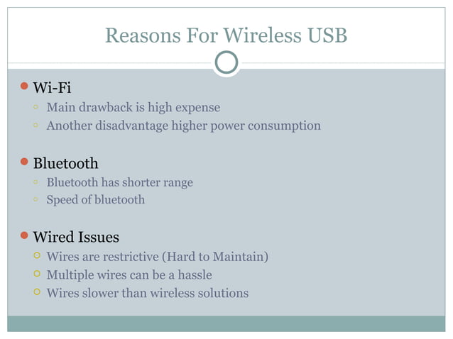 Wireless USB | PPT | Computer Peripherals | Computing