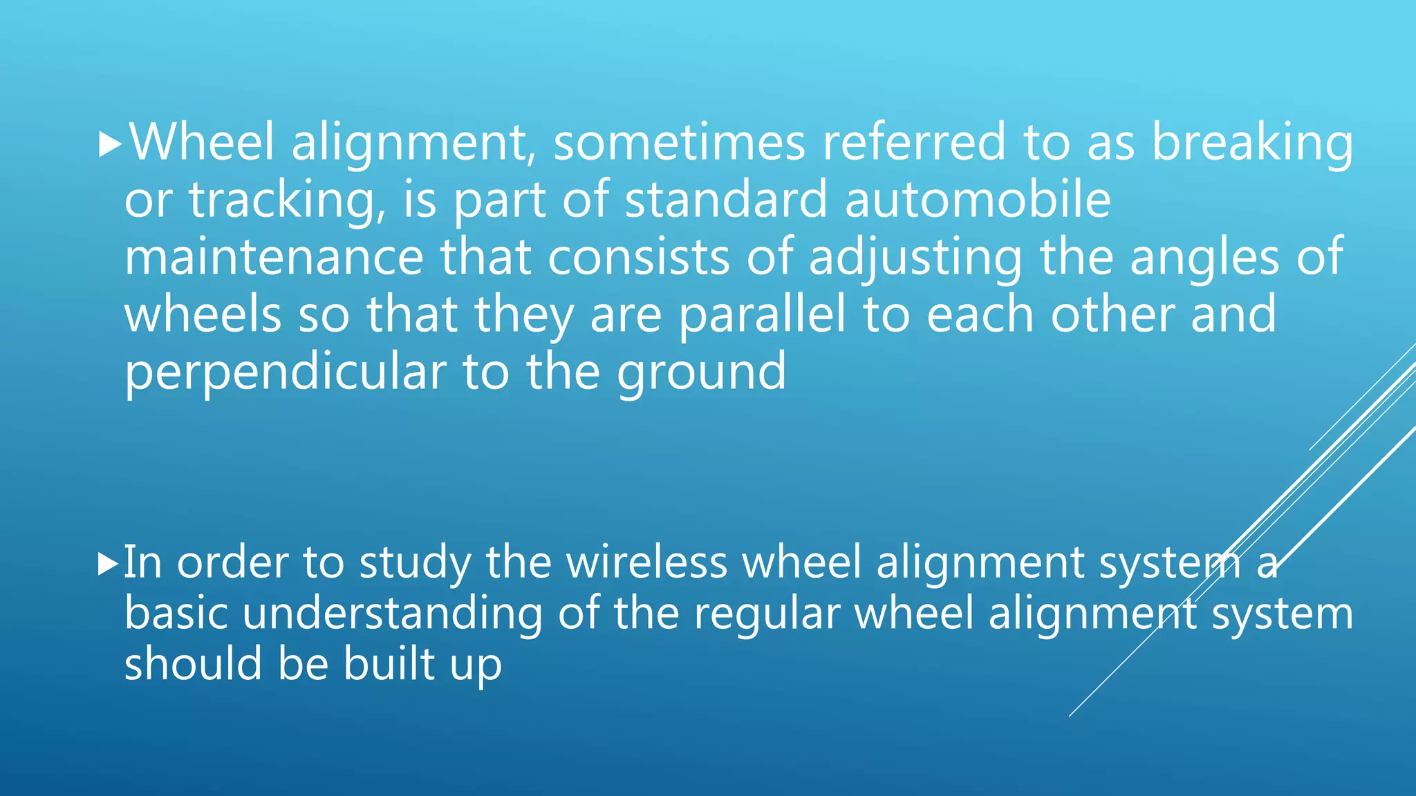 Wireless wheel alignment system | PPT