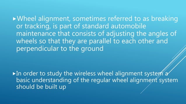Wireless wheel alignment system | PPT