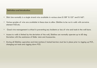 Wire line lecture talks about wireline operations and equipment | PDF