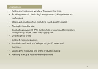 Wire line lecture talks about wireline operations and equipment | PDF