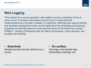 Well logging analysis: methods and interpretation | PDF