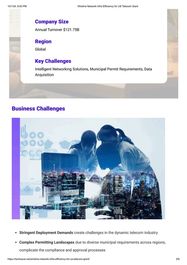 Wireline Network Infra Efficiency for US Telecom Giant.pdf | Free Download