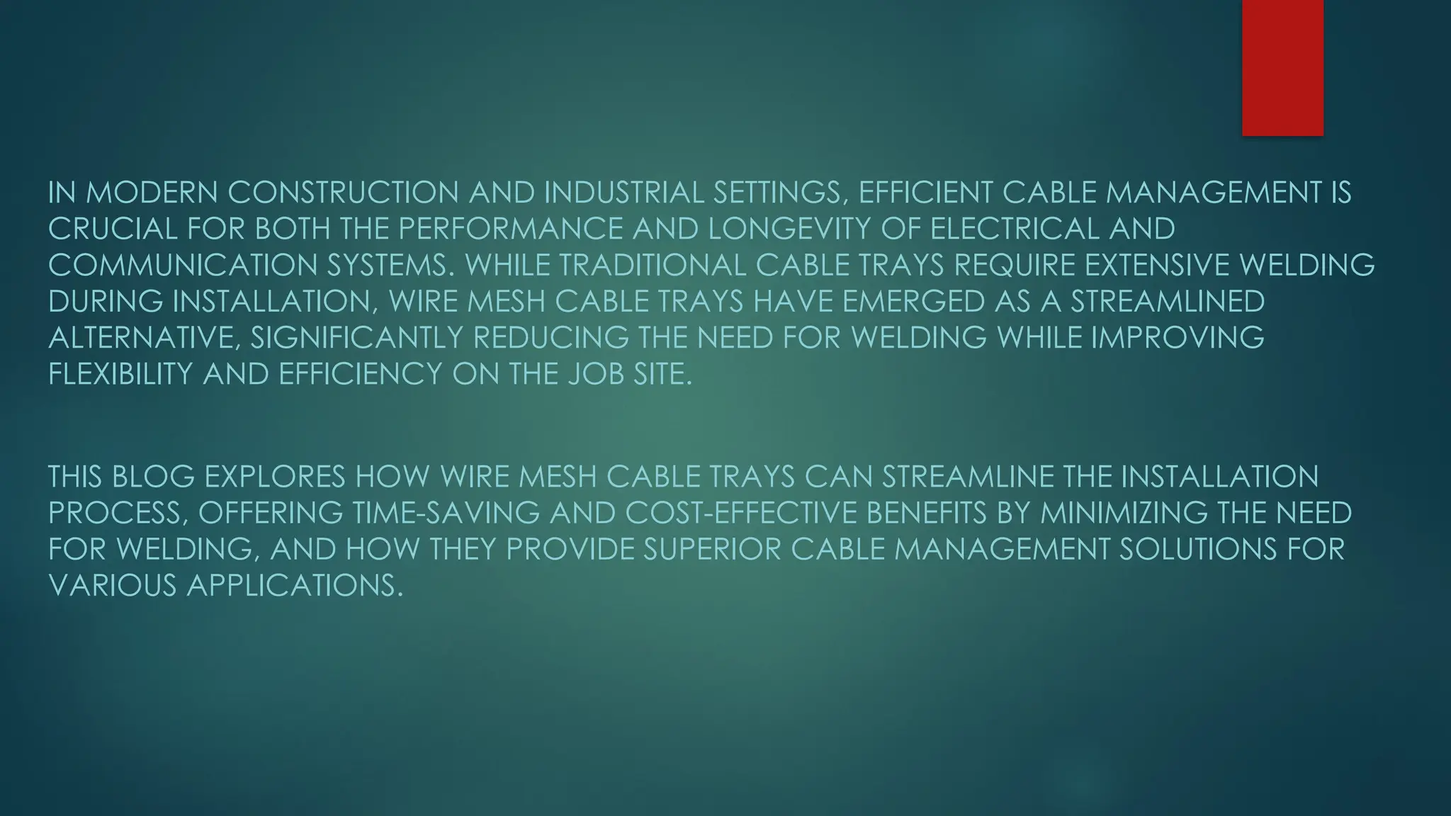 Wire Mesh Cable Trays Streamline Your Installation Process with Less ...