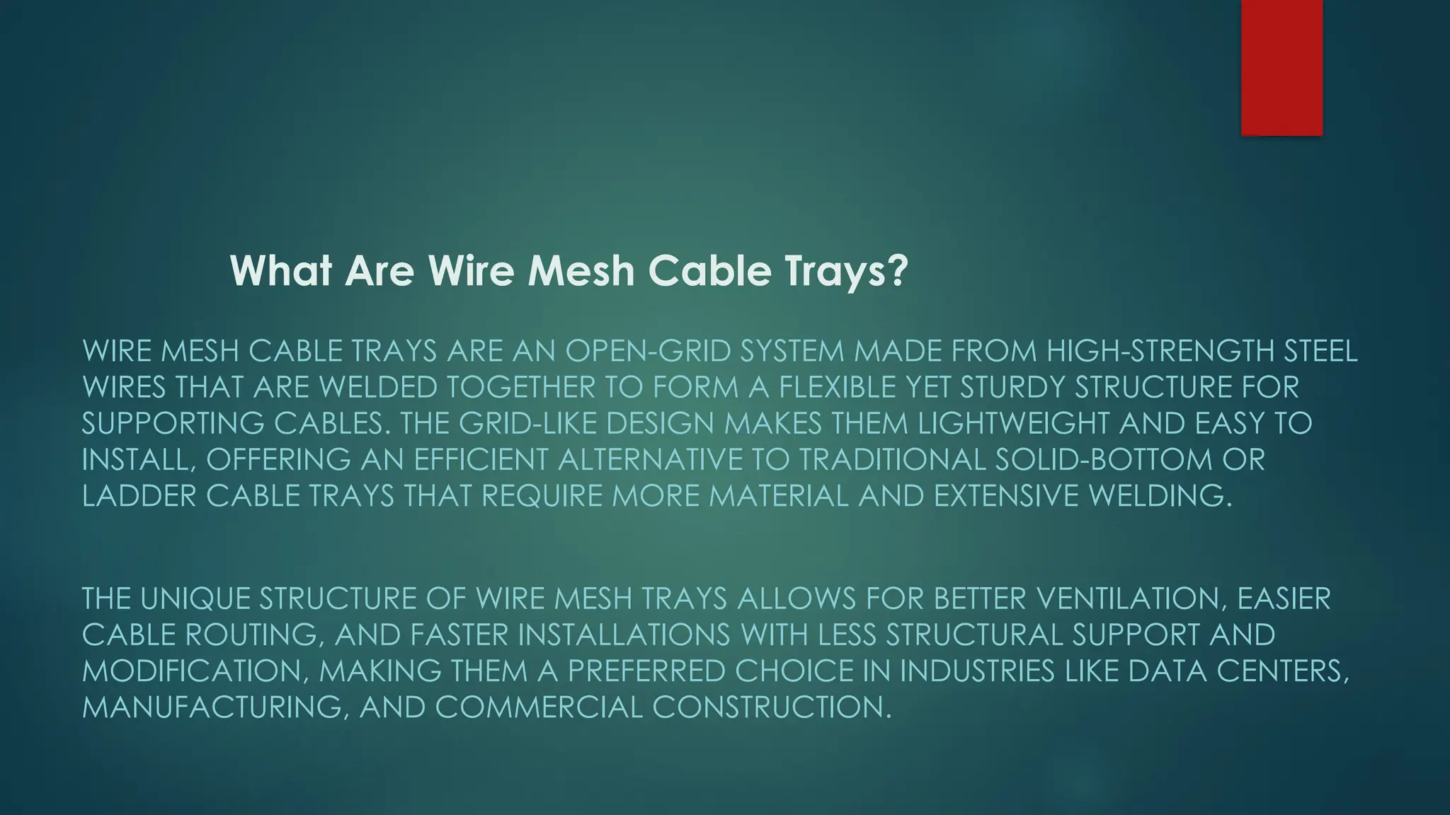 Wire Mesh Cable Trays Streamline Your Installation Process with Less ...
