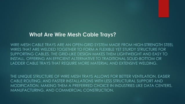 Wire Mesh Cable Trays Streamline Your Installation Process with Less ...