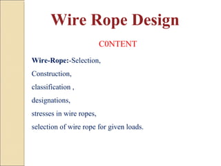 Wire rope design | PPT