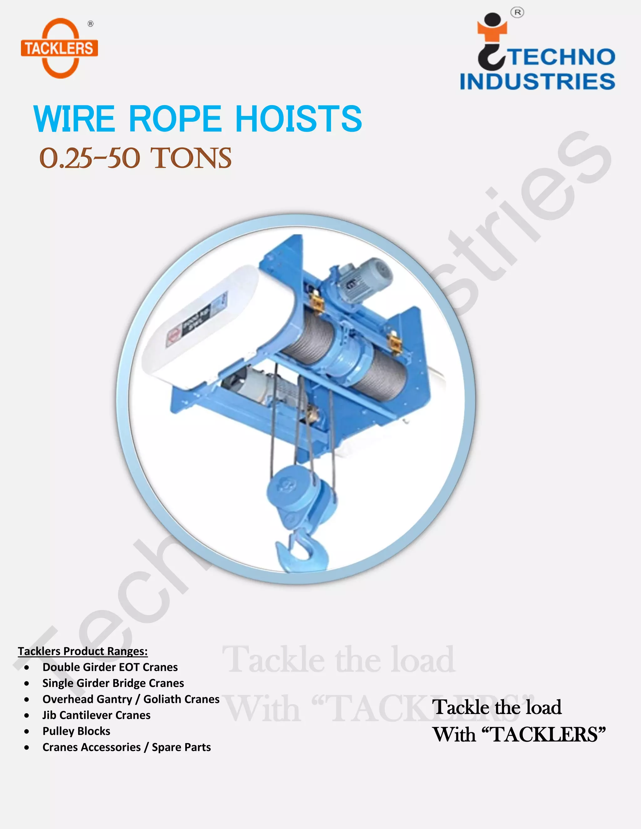 Wire Rope Hoist Manufacturer in Ahmedabad, Gujarat, India - Techno ...