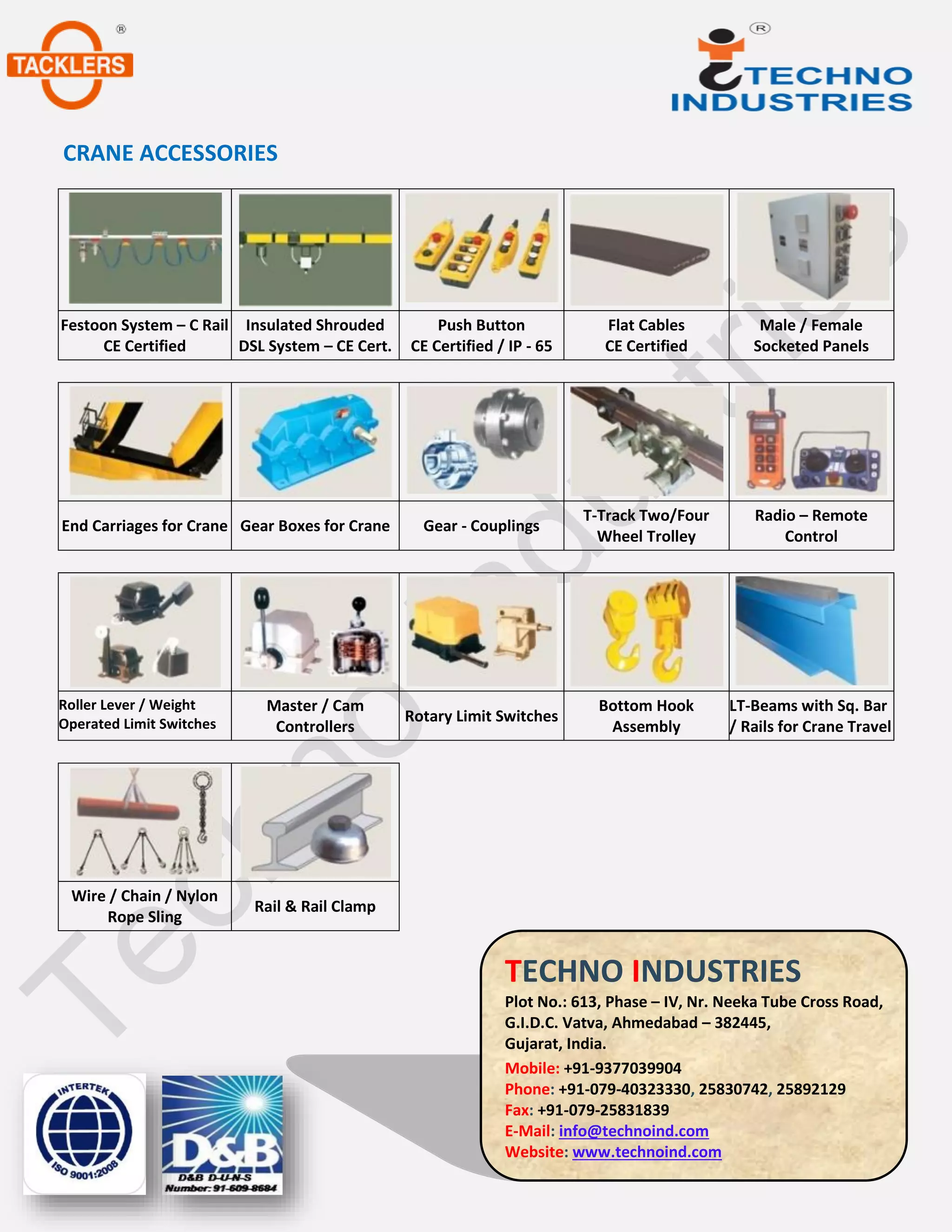 Wire Rope Hoist Manufacturer in Ahmedabad, Gujarat, India - Techno Industries | PDF