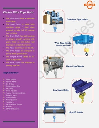 Wire Rope Hoist Manufacturer in Ahmedabad, Gujarat, India - Techno ...