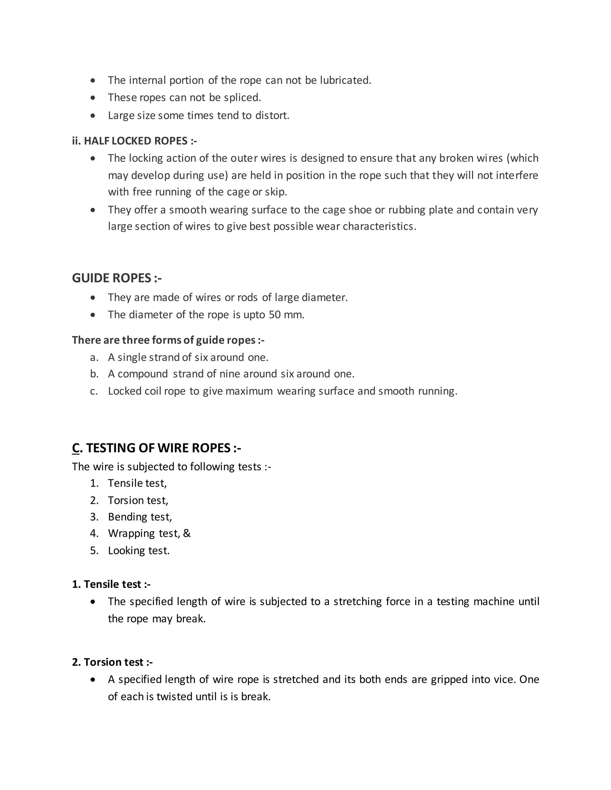 Wire ropes | DOCX