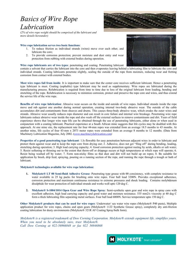Wire Ropes Lubrication Fundamentals | PDF