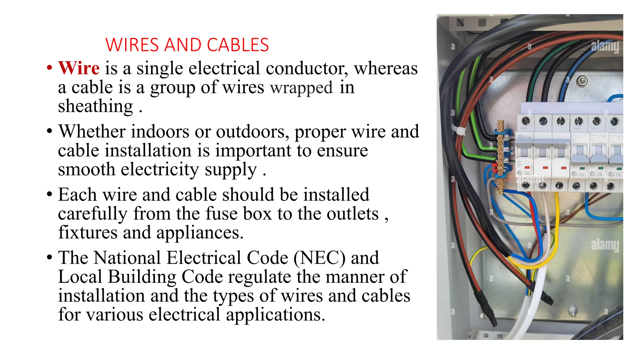 WIRES AND CABLES -building services t.y.b.arch. | PPT