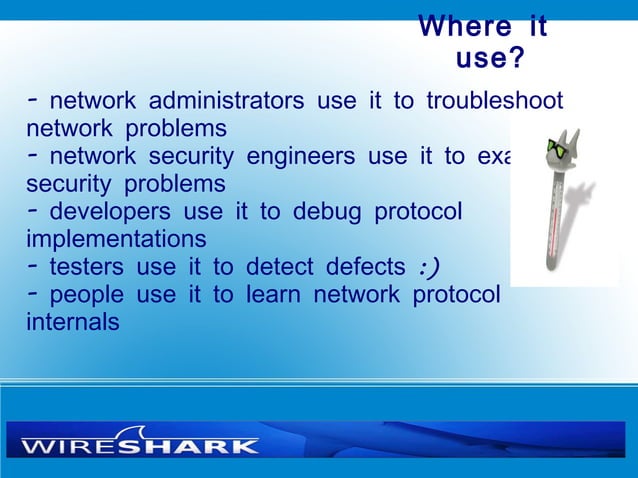 Wireshark - presentation | PPT | Computer Networking | Computing