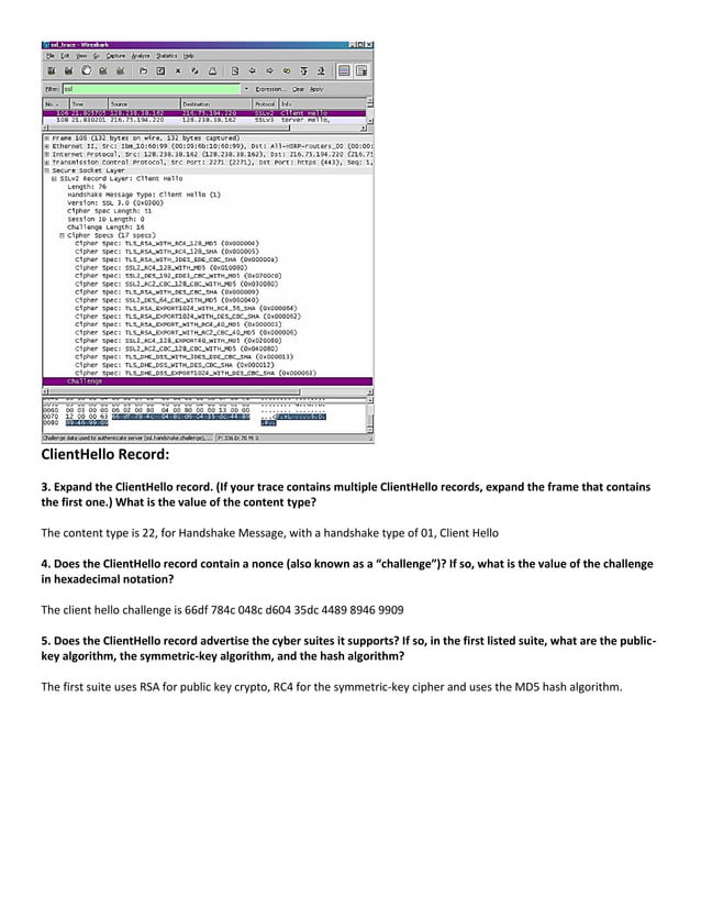 Wireshark lab ssl v7 solution | PDF
