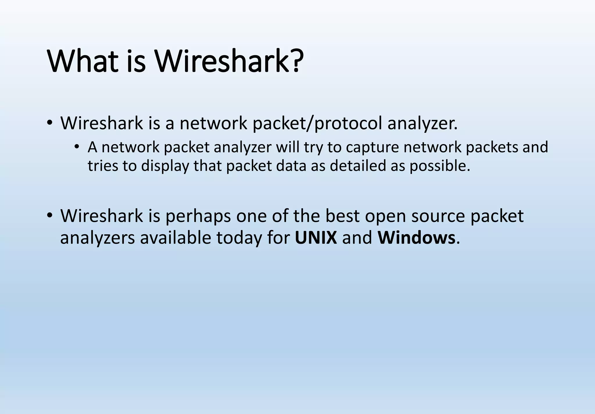 Wireshark Basic Presentation | PPTX