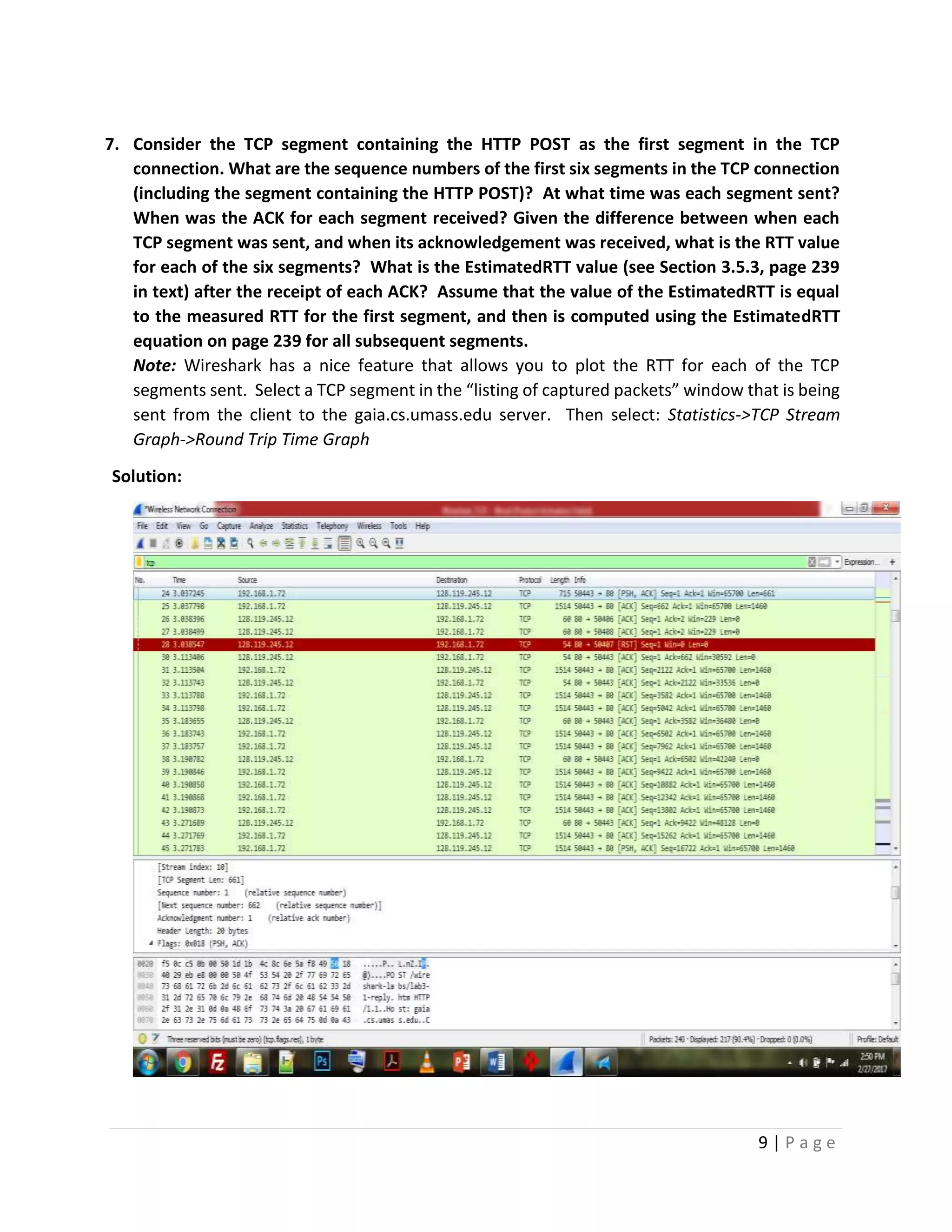 Wireshark TCP Trace | PDF