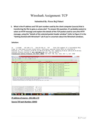 Wireshark TCP Trace | PDF
