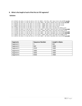 Wireshark TCP Trace | PDF