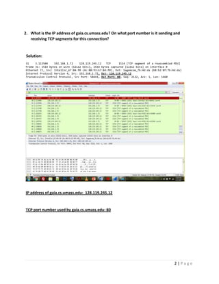 Wireshark TCP Trace | PDF