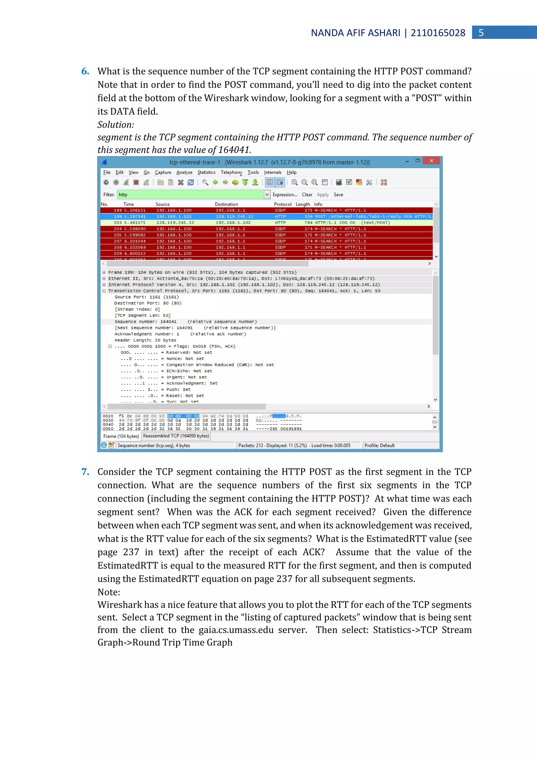 Wireshark tcp - 2110165028 | PDF