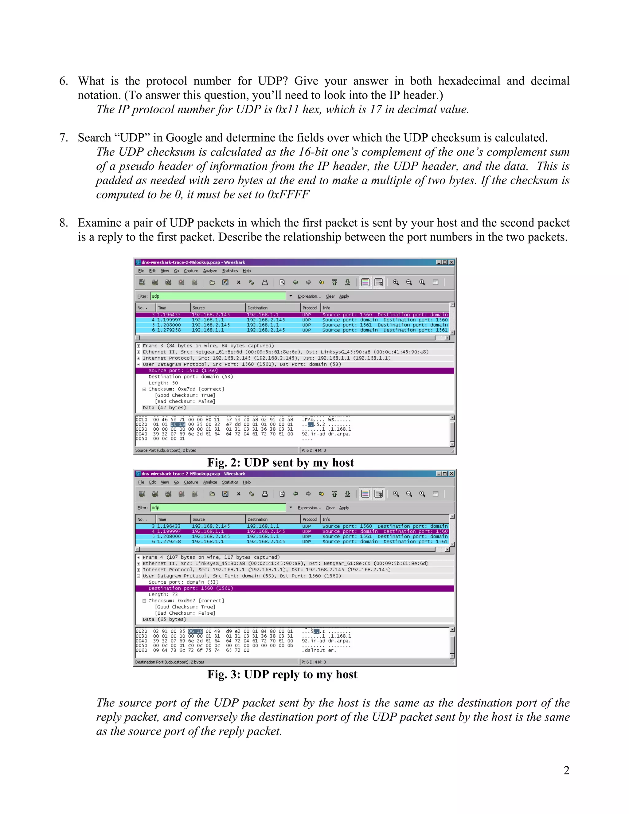 Wireshark udp solution | PDF