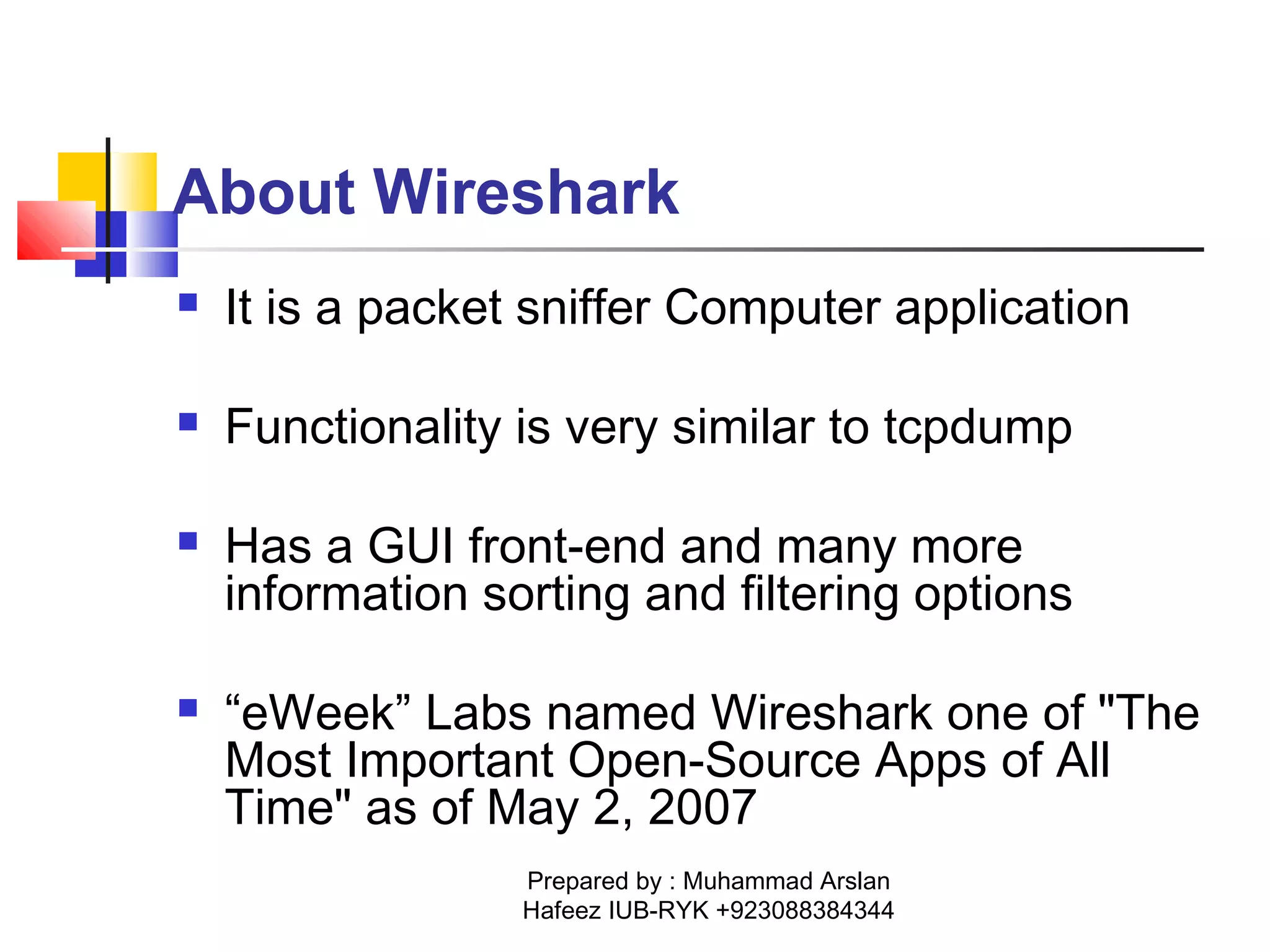 Wireshark working and basics | PPT | Computer Networking | Computing