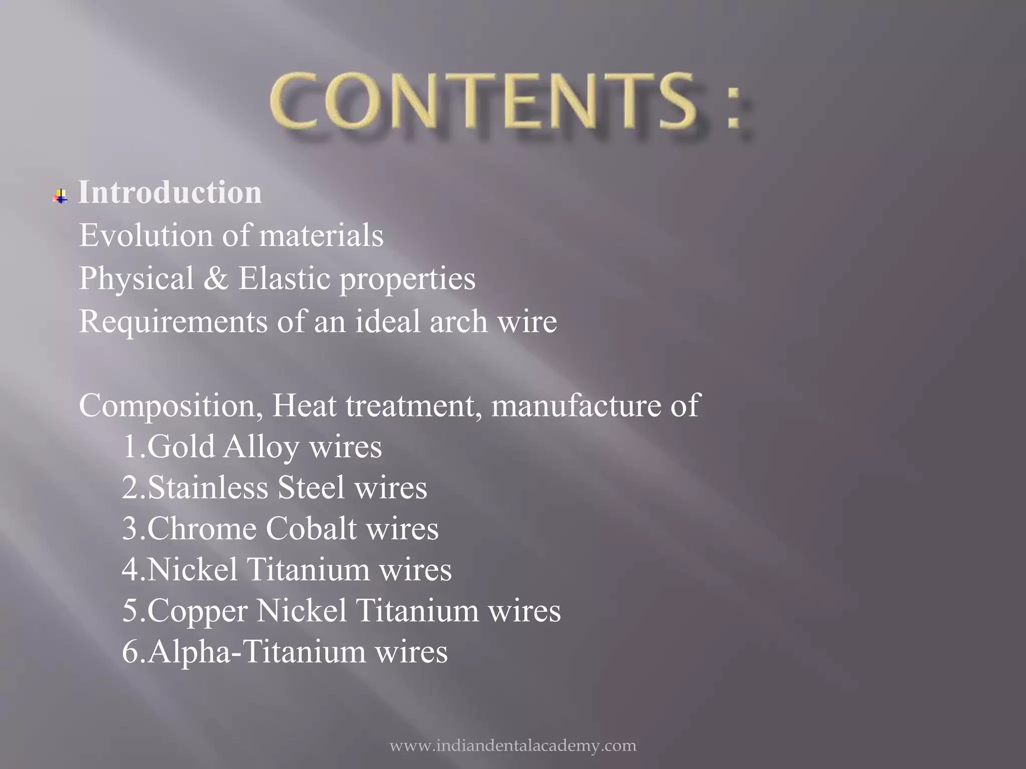 Wires in orthodontics | PPTX | Jewelry Making | Arts and Crafts